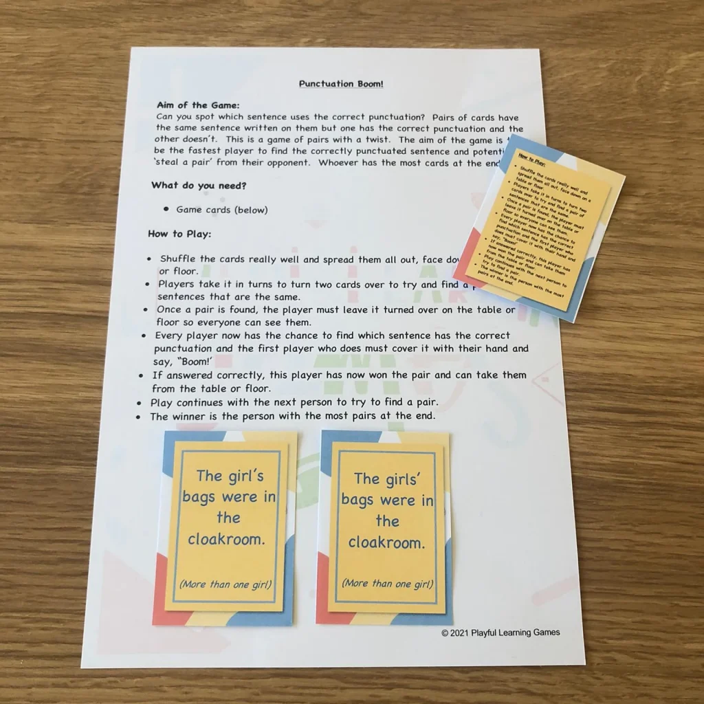 Punctuation Games - Playful Learning Games