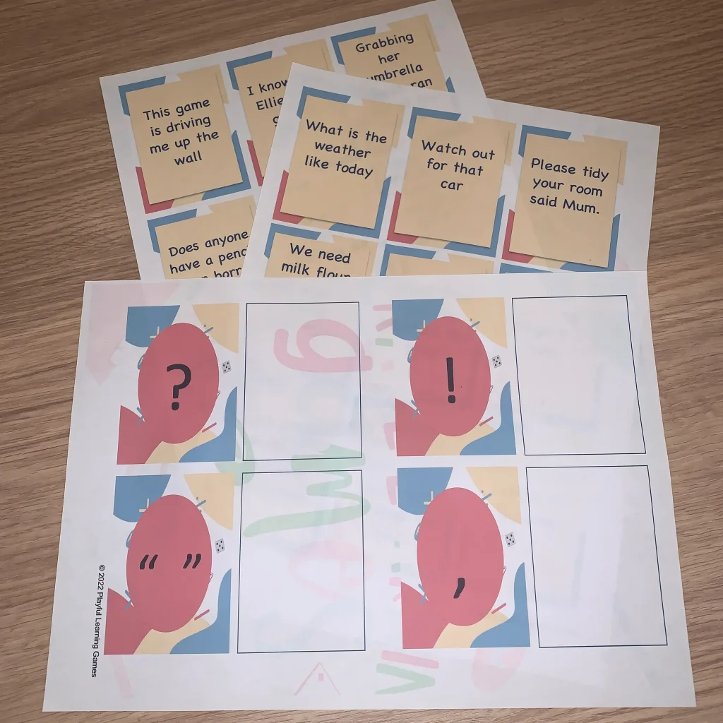 Speech Mark Sandwich - Playful Learning Games