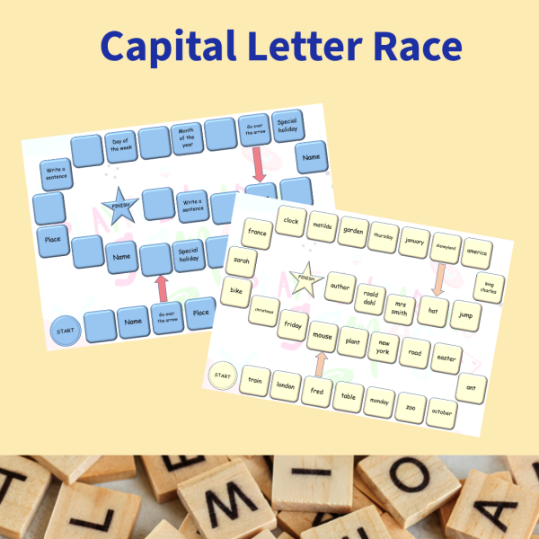 Capital Letter Race Capital Letter Race - Playful Learning Games