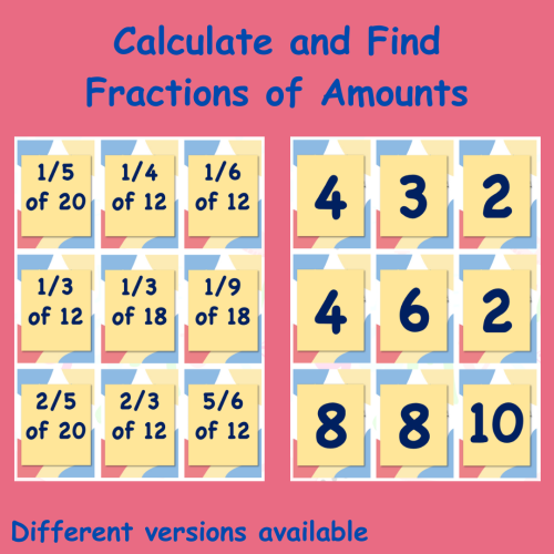 Calculate and Find – Fractions of Amounts - Playful Learning Games