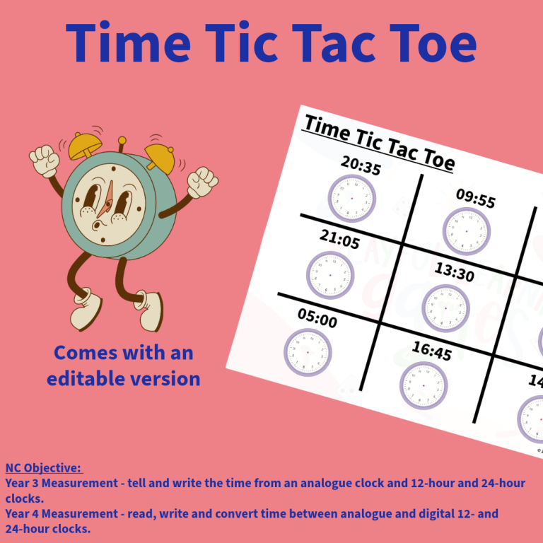 Time Tic Tac Toe - Playful Learning Games