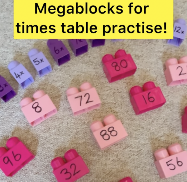 Using Megablocks to Practise Times Tables - Playful Learning Games